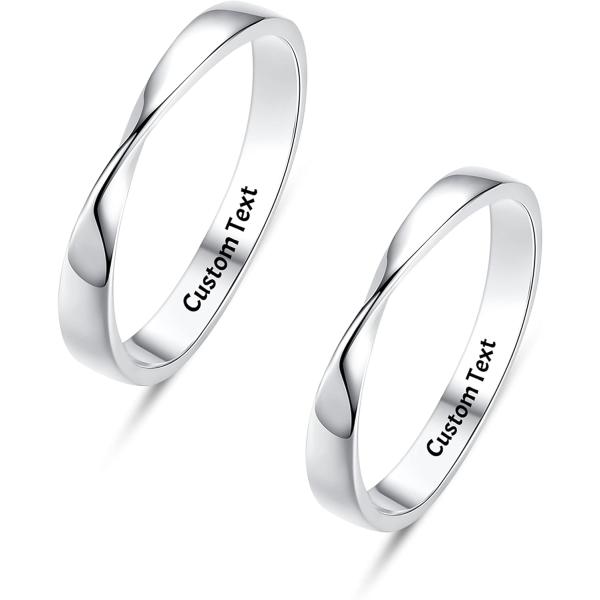商品名フレンドシップリング メビウス ツイスト ベストフレンドリング 2人用 おそろい 友達 Bff Soul Sister カップル 双子 彼と彼女の愛のギフト シンプル プロミス ピンキー パーソナライズ 刻印 カスタムネーム スターリ...