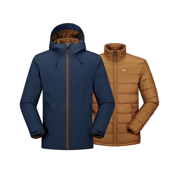 商品名:  33,000ft Men's Waterproof 3-in-1 Ski Jacket, Warm Mountain Windbreaker Snow Rain Jackets Winter Coat with Puffer J...