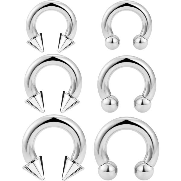 商品名Ftovosyo イヤーゲージイヤリング 2G 4G 6G 8G 12G PAリング 内部ねじボール 蹄鉄バーベル ラージセプタムリング サージカルスチール ピアス ボディジュエリー レディース メンズ, 金属, ステンレススチールF...