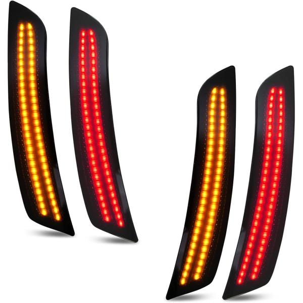 商品名D-Lumina Smoked LED Side Marker Lights Compatible for Chevy Camaro 2016 2017 2018 2019 2020 2021, 2014-up Cadillac CT...