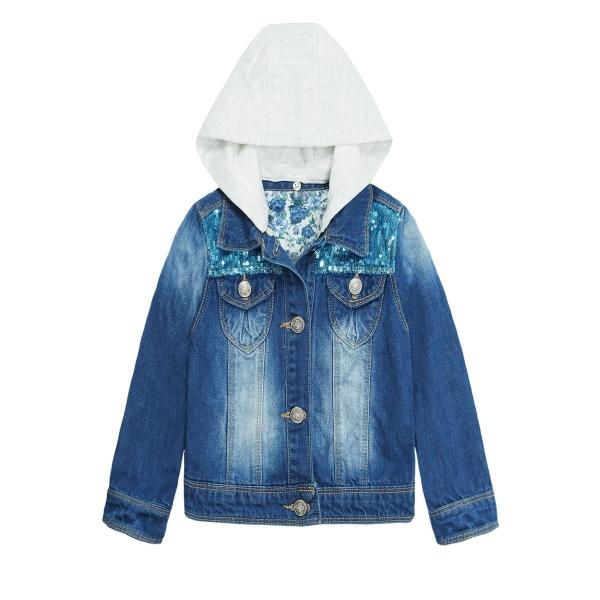 商品名:  KIDSCOOL SPACE Little Girl Hooded Jean Jacket,Embroidery Denim Coat Outfit,Blue,7-8 Yearsブランド: KIDSCOOL SPACE商品サイズ...