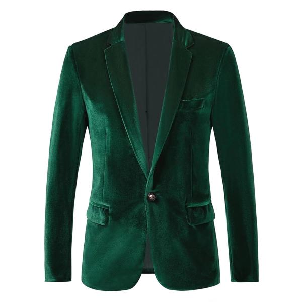 商品名:  RONGKAI Mens Velvet Blazer Slim Fit Fashion Suit Jacket for Wedding Prom Dinner Party Halloween (Green, 2XL)ブランド: ...