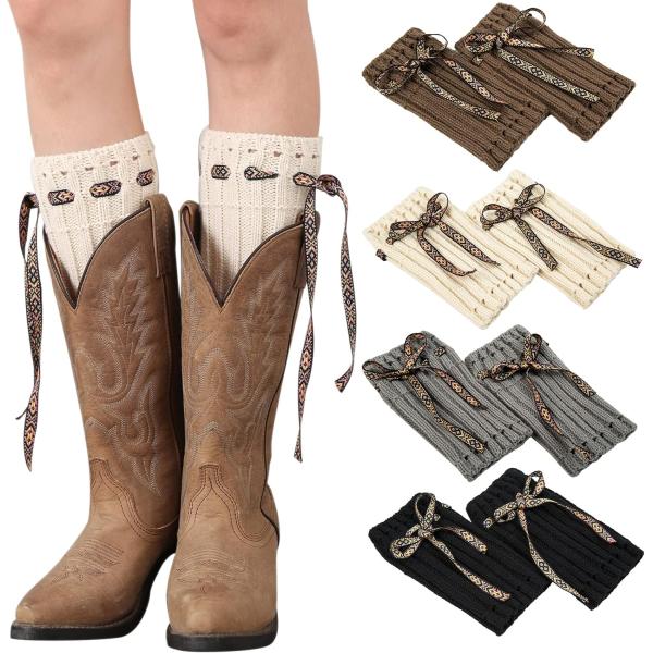 商品名PHOGARY 4 Pairs Winter Warm Boot Cuffs for Women, Crochet Knitted Boot Socks for Gilrs Short Leg Warmers Boot Topper ...