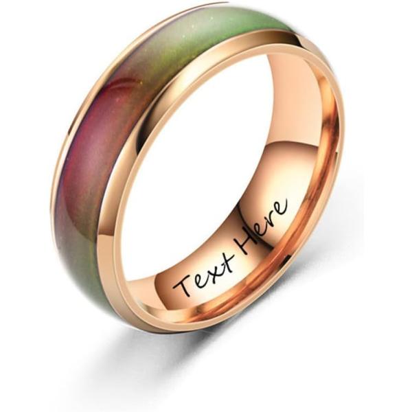 商品名LiFashion Custom Mood Ring for Men Women,Stainless Steel Name Date Coordinate Engraved Comfort Fit Band Temperature S...