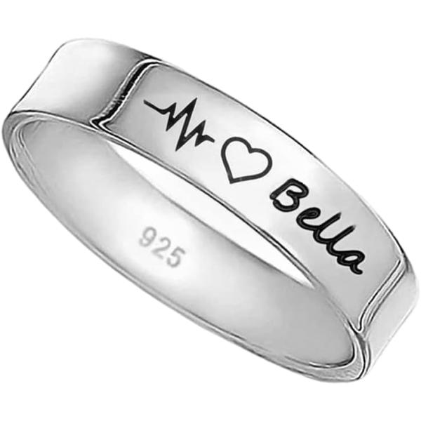 商品名Elefezar Personalized 925 Sterling Silver Heartbeat Name Ring Custom Electrocardiogram Jewelry Silverブランド：Elefezar商品サ...