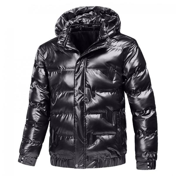 商品名:  HGOOGY Shiny Down Jackets for Mens Winter Thicken Puffer Jacket Coats with Removable Hood Fashion Parka Coat Outer...