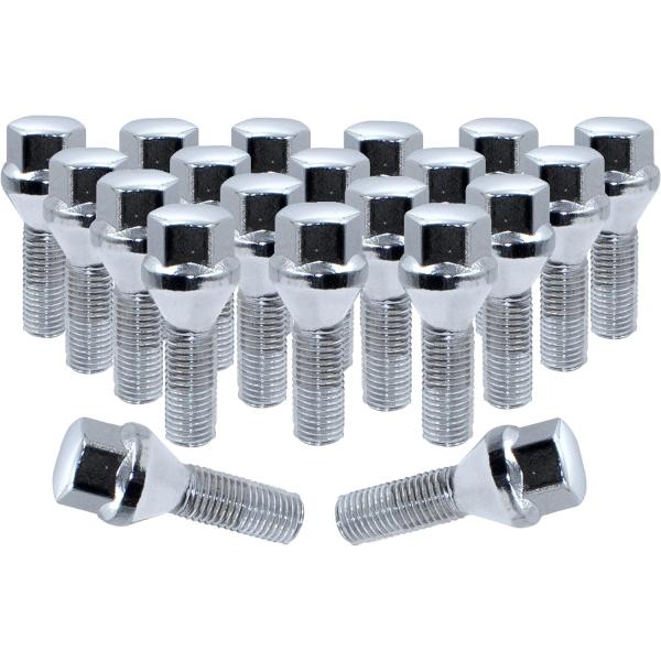商品名ホイールアクセサリーパーツ 20個 12mm 1.25スレッド ドングリシートラグボルト 17mm 六角28mm スレッド長さクローム クライスラー200 | ダッジダート | 2014+ フィアット500 | 2016+ ジープチェ...