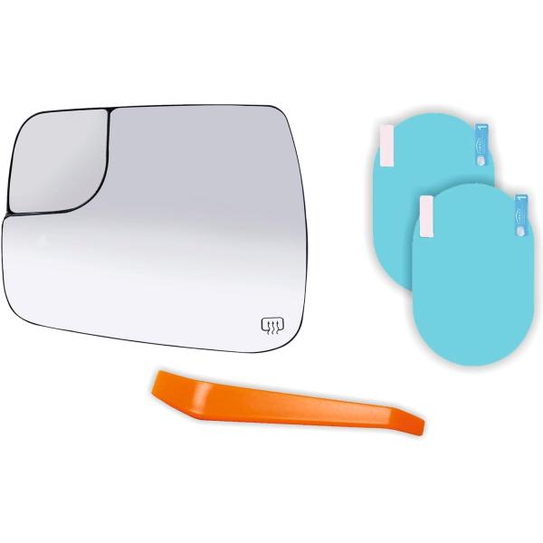商品名Driver Side Mirror Glass with Back Plate for RAM 1500 2019 2020 2021 2022 2023, Heated W/O BSD W/O Auto Dimming 68402...
