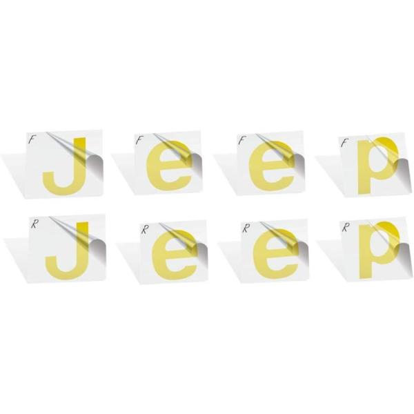 商品名Reflective Concepts 2015-2021 Jeep Renegade Jeep Front and Rear Emblem Overlay Decal Stickers - (Color: Bright Yellow...