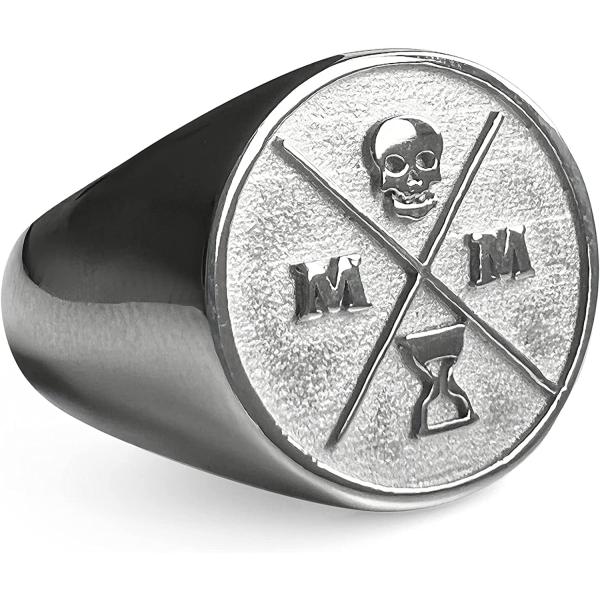 商品名STOIC STORE UK Memento Mori シグネットリング シルバー - 316L ステンレススチール ストイックシグネットリング - Momento Mori リング 3D スカルデザイン (US 10)STOIC S...