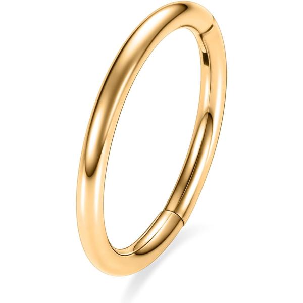 商品名FUNLMO 14mm Bull Nose Ring Hoop 10g Septum Ring Gold Septum Jewelry Septum Clicker 10 Gauge Earrings G23 Titanium Con...