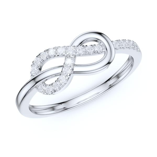 商品名:  PRSTANI Real 14k White Gold Tie The Infinity Love Knot Simulated Diamond Intertwined Ring Promise Ring (7)ブランド: PR...