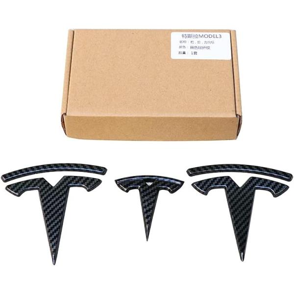 商品名3D Tesla Side Fender Rear Trunk Emblem Logo Sticker Badge Decals Compatible with Tesla Model Y 2017-2021 pp Material ...