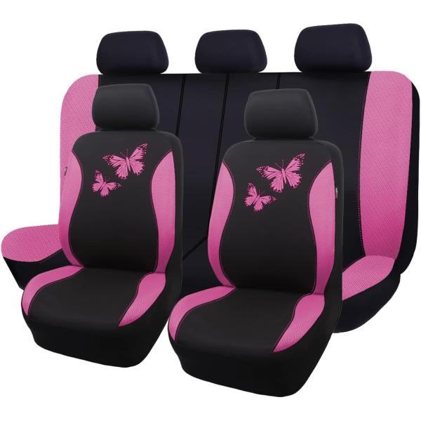 商品名Flying Banner Butterfly car seat Covers ful Set Fashion Universal Lady Woman Female Rear Bench Split Colorized (Full ...