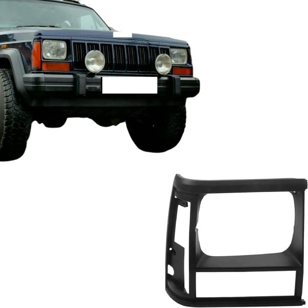 商品名CarPartsDepot Front Primed Black Right Passenger Side Headlight Door With Signal Lamps Compatible For Jeep Cherokee C...