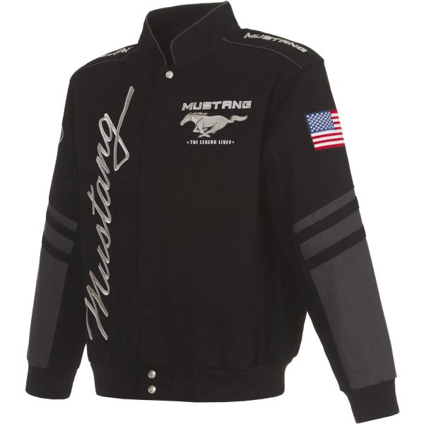 商品名[sovvilu] JH DESIGN GROUP Men's Ford Mustang Jacket an Embroidered Classic Twill Coat (BSC1 Black, X-Large)JH DESIGN ...