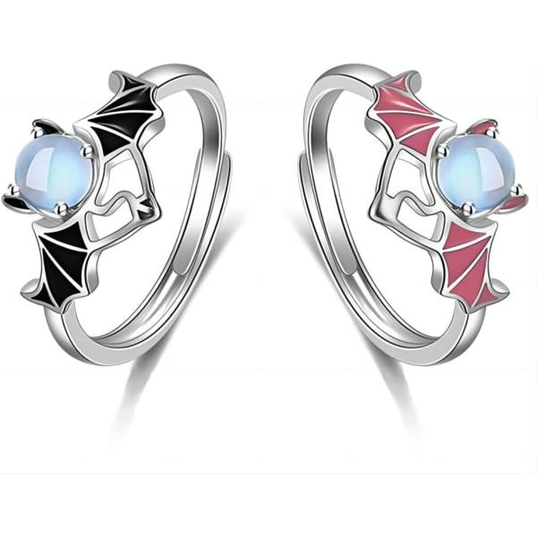 商品名Devil and Angel マッチングリング プロミスリング カップル用 親友 オープンリング 調節可能なジュエリーMatching Couples Rings for Best Friend Adjustable Size Cu...