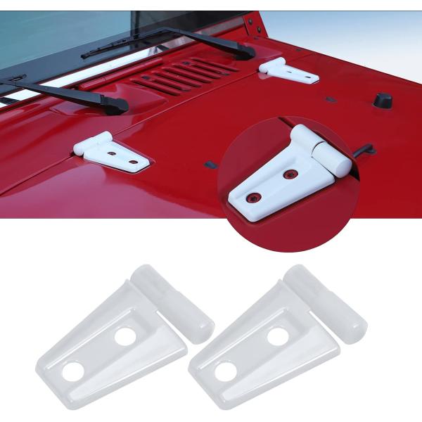 商品名2PCS Hood Hinge Cover Trim Accessories for Jeep Wrangler JK &amp; Unlimited 2007-2018 (White)ブランド：JeCar商品サイズ：高さ：3.4 c...