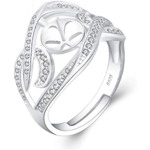 商品名LGSY 925 スターリング シルバー CZ ラグジュアリー アジャスタブル リング、デザイン パール リング マウント フィッティング パールシート付き DIY パール ジュエリー メイキングLGSY 925 Sterling S...