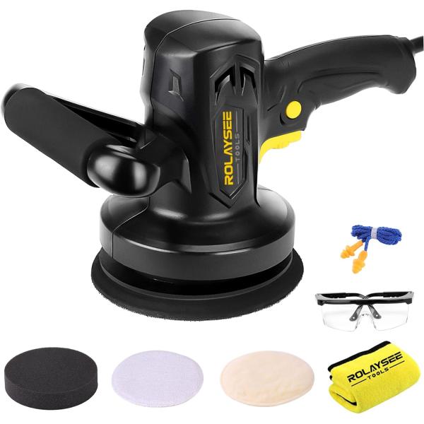 商品名6-Inch Random Orbital Waxer Polisher, Variable Speed Buffer Machine Kit with 3 Buffing and Polishing Bonnets, Electri...