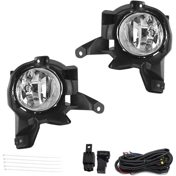 商品名ドライビングフォグライトランプ 交換用 2013 2014 2015 トヨタ RAV4用 H16 12V 19W ハロゲン電球&amp;スイッチと配線キット付き (クリアレンズ)Driving Fog Lights Lamps Rep...