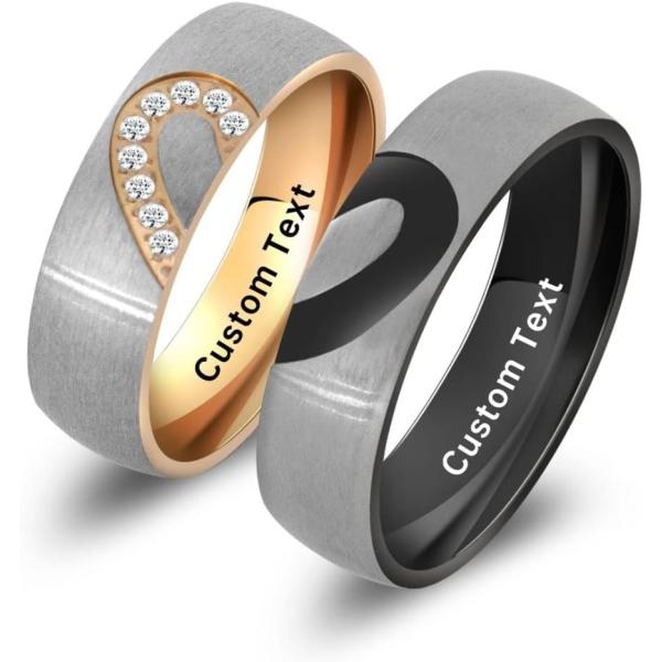 商品名Matching Heart Rings His and Her Ring for Couples Couple Rings Set Love Women Promise Mens Women's Men Personalized E...