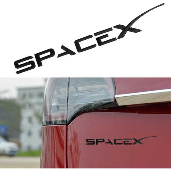 商品名YHCDSEA SpaceX 自動車用3D合金格子縞バッジステッカー マークカーエンブレム 格子縞バッジ装飾 テスラモデル3 Y X Sアクセサリー対応 (SpaceX-マットブラック)YHCDSEA SpaceX Automotiv...