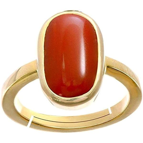 商品名:  ADITYA JEWELS Red color Ring Certified Natural 7.25 Ratti Red Coral Ring Astrological Purpose Ring Moonga Stone Ri...