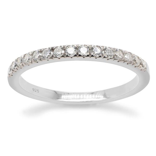 商品名: SAVEARTH DIAMONDS 1/4 ct. t.w ラウンドカット 人工モアッサナイト ダイヤモンド ハーフエタニティ 結婚指輪 女性用 14Kゴールドオーバースターリングシルバー (G-Hカラー、VVS1クラリティ、0....