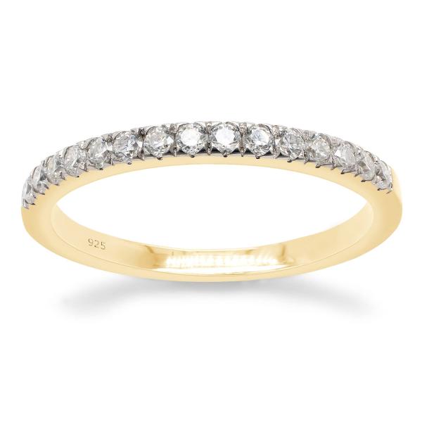 商品名: SAVEARTH DIAMONDS 1/4 ct. t.w ラウンドカット 人工モアッサナイトダイヤモンド ハーフエタニティ 結婚指輪 14Kゴールドオーバースターリングシルバー(G-Hカラー、VVS1クラリティ、0.25 Ctt...