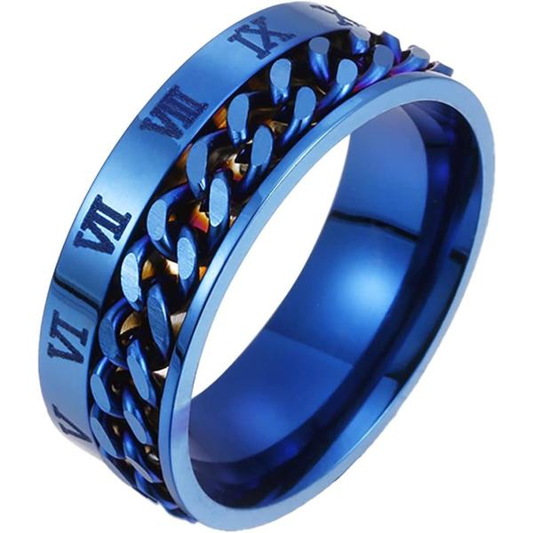 商品名Coolchoose Anxiety Relieveing Fidget Rings for Women Men Fashion Chain Inlaid Fidget Spinner Ring Titanium Anxiety Re...