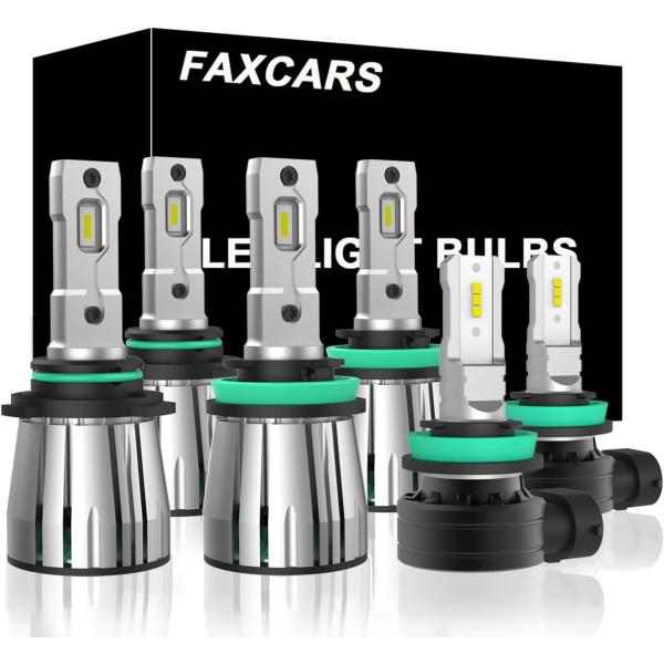 商品名FAXCARS LED電球 Ram CRV Rogue Pathfinder Equinox Cruze Compass Pilot Odyssey Edge Taurus H11 ロービーム 9005/HB3 ハイビーム LED ヘ...
