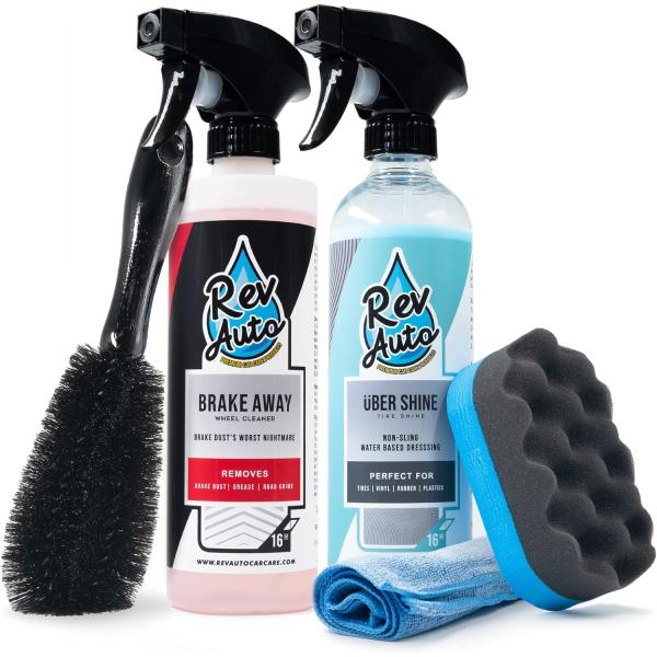 商品名REV Auto Complete Wheel Cleaning Kit - 5 Item Car Washing Kit Includes Car Wheel and Tire Cleaner, Wheel Brush, Tire ...