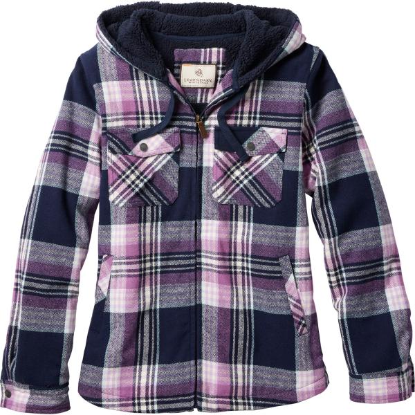 商品名:  Legendary Whitetails Women's Standard Woodland Berber Lined Hooded Shirt Jacket, Purple rain Plaid, Smallブランド: Leg...