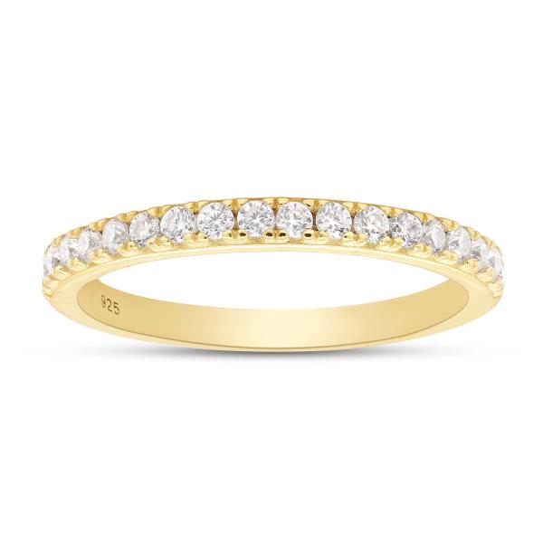 商品名: SAVEARTH DIAMONDS 1/4 ct. t.w ラウンドカット 人工G-Hカラー モアッサナイトダイヤモンド ハーフエタニティウェディングバンドリング 14Kゴールドオーバースターリングシルバー(VVS1クラリティ、0...