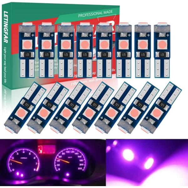 商品名LETINGFAR T5 Led Bulbs Dashboard Light Pink Purple T5 74 2721 37 Wedge Led Bulb for Instrument Panel Gauge Dash Dashb...