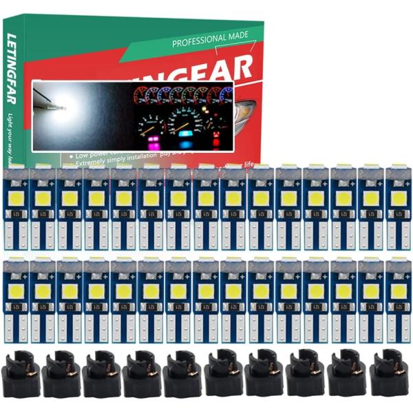 商品名T5 Led Bulbs Dashboard Light White 6000K T5 74 2721 37 Wedge Led Bulb with PC74 Twist Sockets Replacement Dash Dashbo...