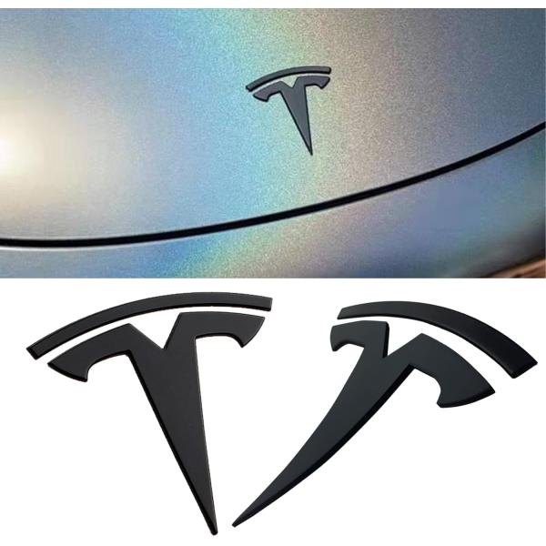 商品名YHCDSEA 車用オリジナルロゴ 3Dバッジ メタル交換用ステッカー Tesla Model Y フロントバックトランク Tロゴ交換用エンブレムステッカーアクセサリー (マットブラック)YHCDSEA Car Original Lo...