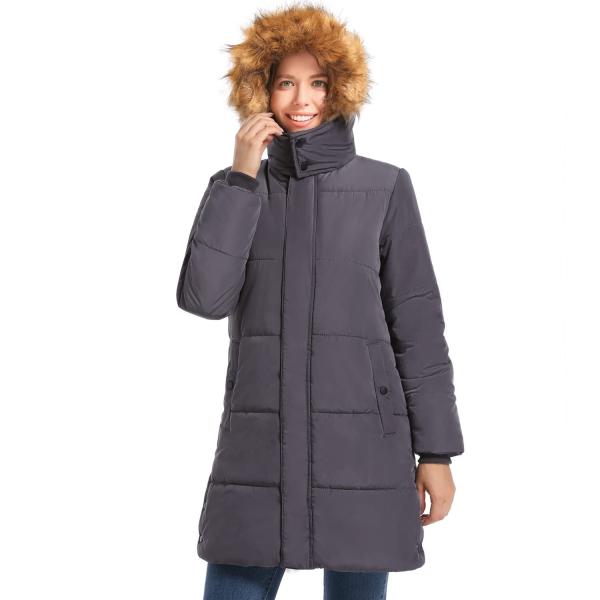 商品名:  DULCET Womens Winter Coats Long Thicken Puffer Jacket for Women With Fur Hood-GREY-XLブランド: DULCET商品サイズ: X-Large高さ:...