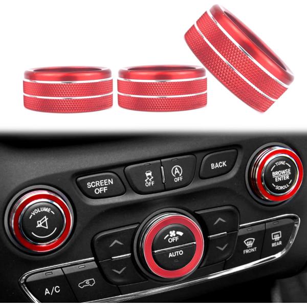 商品名KEEGTBOX Center Control AC Air knob Cover Conditioner Volume Tune Button Cover Fit for Dodge Charger Sedan Challenger...