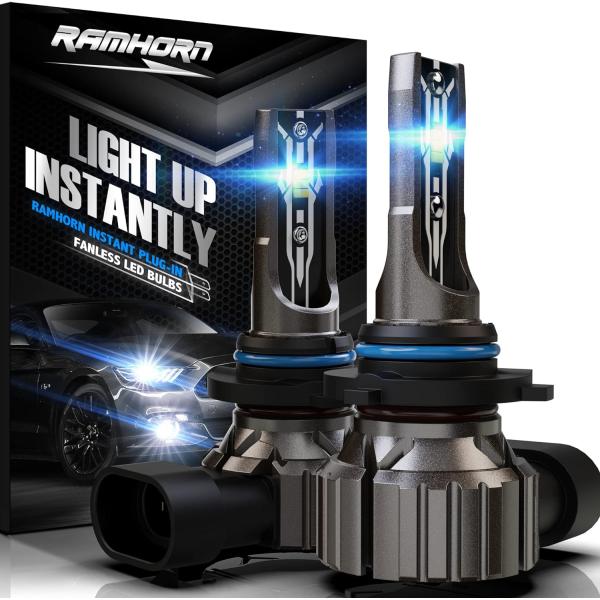商品名RAMHORN 9006 LED Bulbs, 12000 LM 6500K Xenon White Fanless Instant Plug-in HB4 Halogen Replacement Fog Light Bulb, Pa...