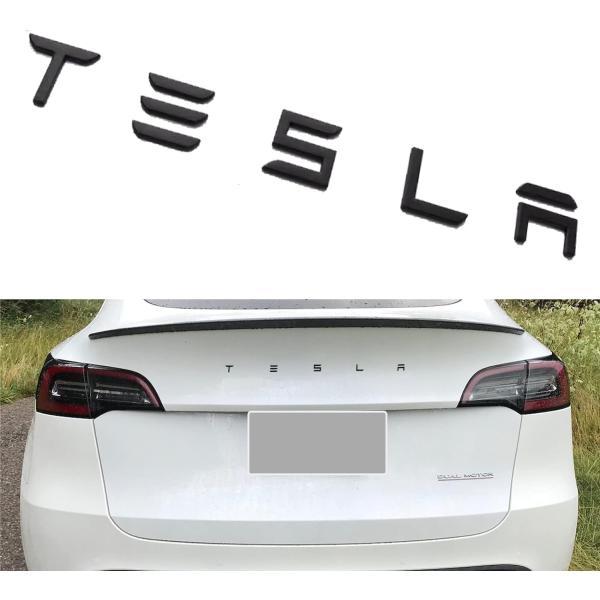 商品名YHCDSEA 3D レイズド テスラ テールゲート インサート レター エンブレム ABS 素材 Tesla Model 3 Y S X シリーズ アクセサリーに対応 (マットブラック)YHCDSEA 3D Raised Tesla...