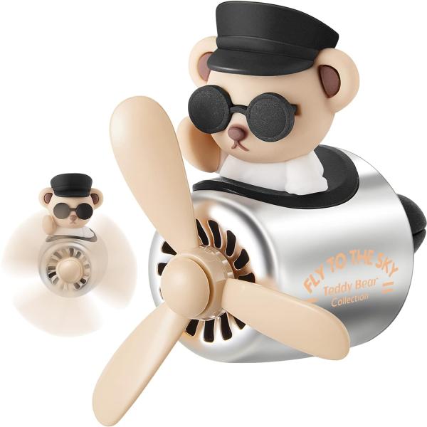 商品名Bear Pilot Car Air Freshener Cute Car Diffuser Rotating Propeller Air Outlet Vent Fresheners Aromatherapy Ornament Ca...