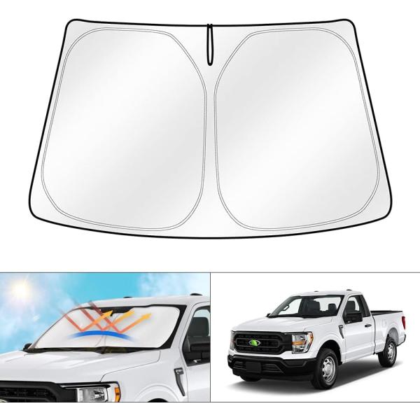 商品名Cartist フロントガラス サンシェード フォード F150 2021 2022 2023 F-150 スーパークルーキャブ レギュラーキャブアクセサリー 折りたたみ式 フロントウィンドウサンシェード カスタムフィットCartis...