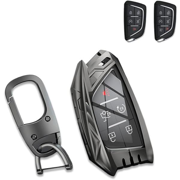 商品名JanneChou Zinc Alloy Smart Car Key Fob Case Cover Holder Fit for Cadillac Escalade CT4 CT5 2020-2022 5-Buttons 6-Butt...