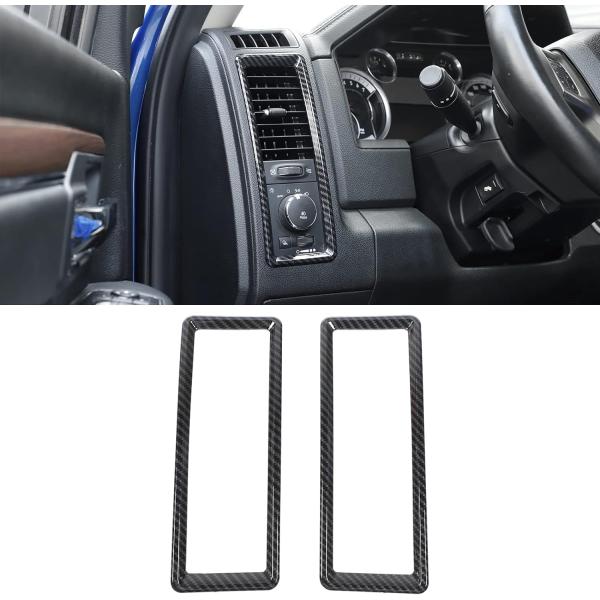 商品名SQQP Carbon Fiber Center Console Dashboard Air Conditioner Vents Outlets Trim Cover 2Pcs for 2010-2017 Dodge RAMブランド：...