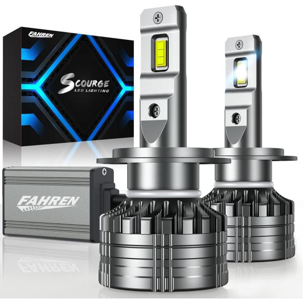 商品名Scourge Fahren 9012/HIR2 LEDヘッドライト電球 100W 18,000LM 500%明るい LEDヘッドライト変換キット 6500K クールホワイト IP68防水 寿命50,000時間 2個パックFahren...