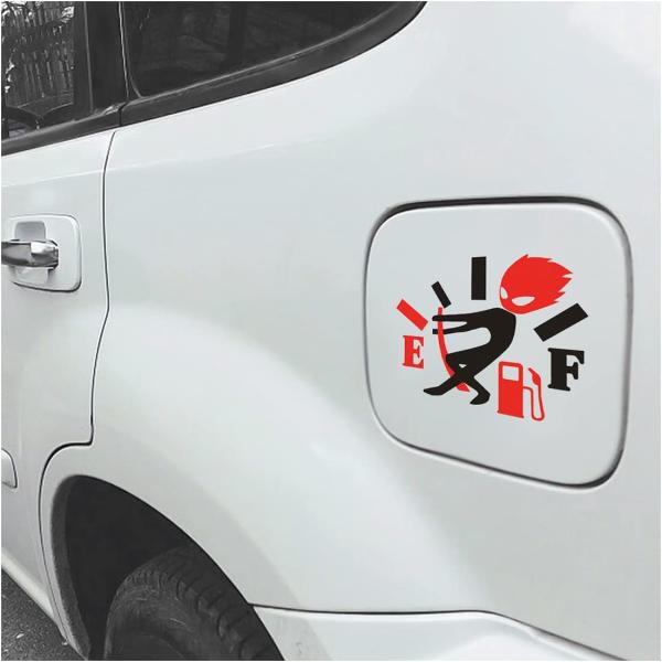商品名2個 面白い車のステッカー、Angry Boy 燃料ゲージ 空のステッカー、高ガス消費ビニールデカール、面白い燃料タンクカバー ステッカー 女性用 男性、車、トラック、SUV、オートバイ用2PCS Funny Car Stickers...