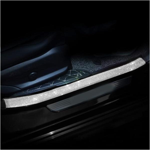 商品名2個 カードアエッジエントリーガード、2.8x17.8 ブリン衝突防止粘着ステッカー/プロテクターストリップ 車のドアシル、リアバンパー、ほとんどの車、SUV、自動車アクセサリー、女性用(ブラック/ホワイト)2PCS Car Door...