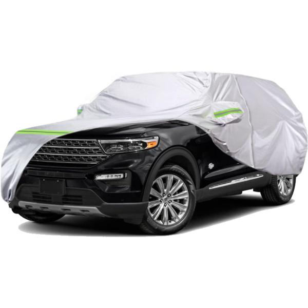 商品名TUCAREST 6-Layers Premium Full Car Cover Hard Shell Zipper Design Waterproof All Weather Weatherproof UV Sun Protecti...